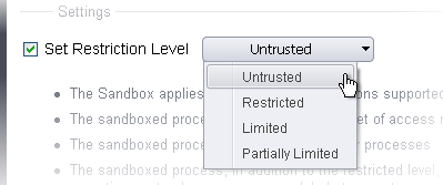 Configure Sandbox, Sandbox Computer Security, Kiosk Software | Internet Security v6.3